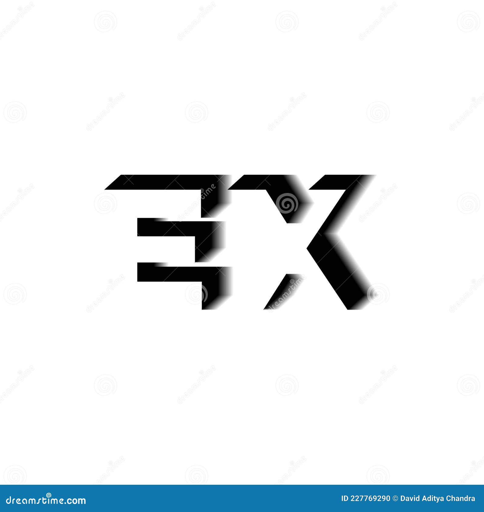 EX Monogram Shadow Shape Style Stock Vector - Illustration of graphic ...