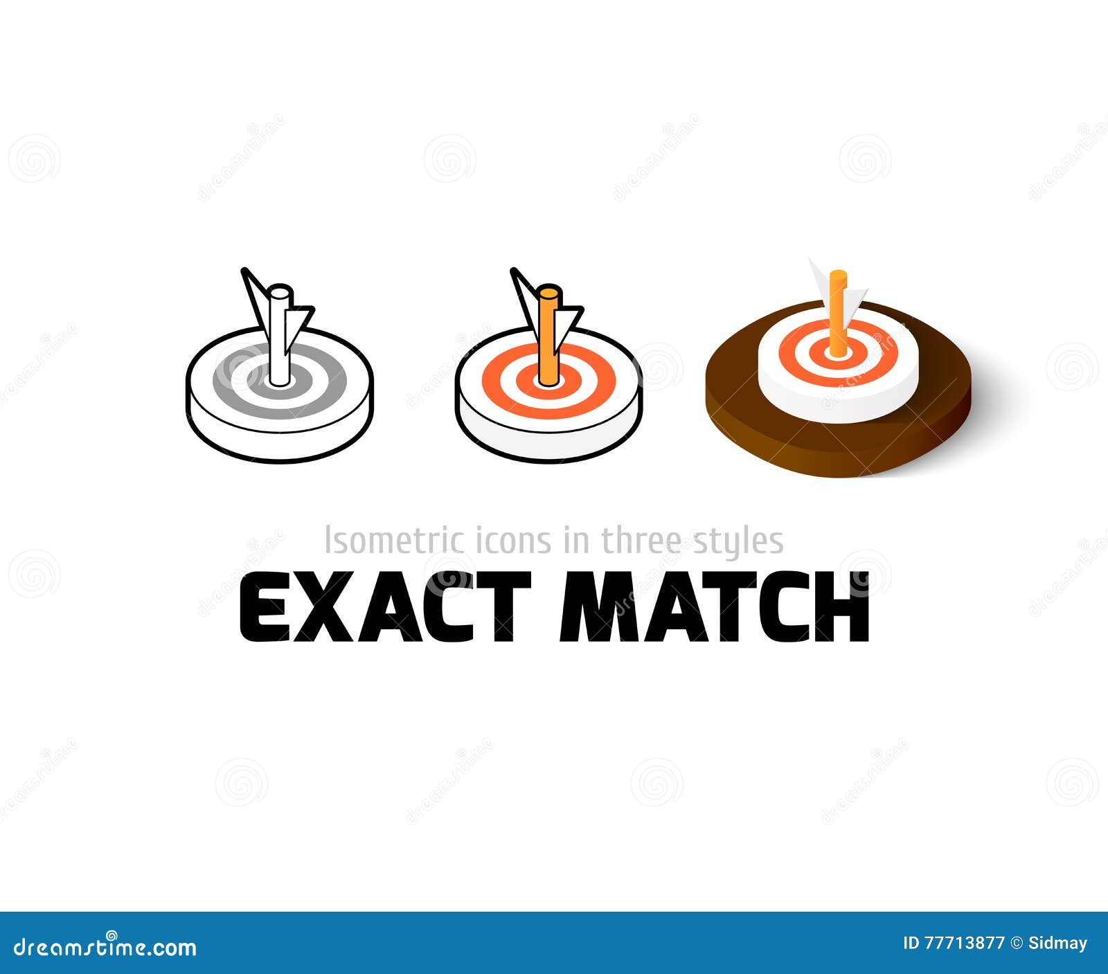Exact Match Icon in Different Style Stock Vector - Illustration of ...