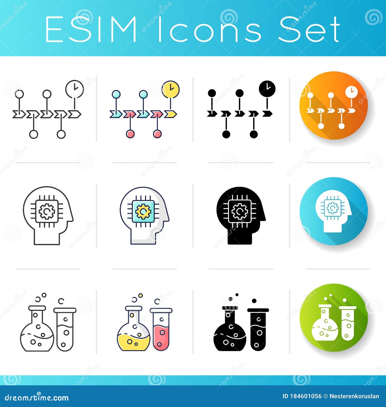 Chronology RGB Color Icon Vector Illustration | CartoonDealer.com ...