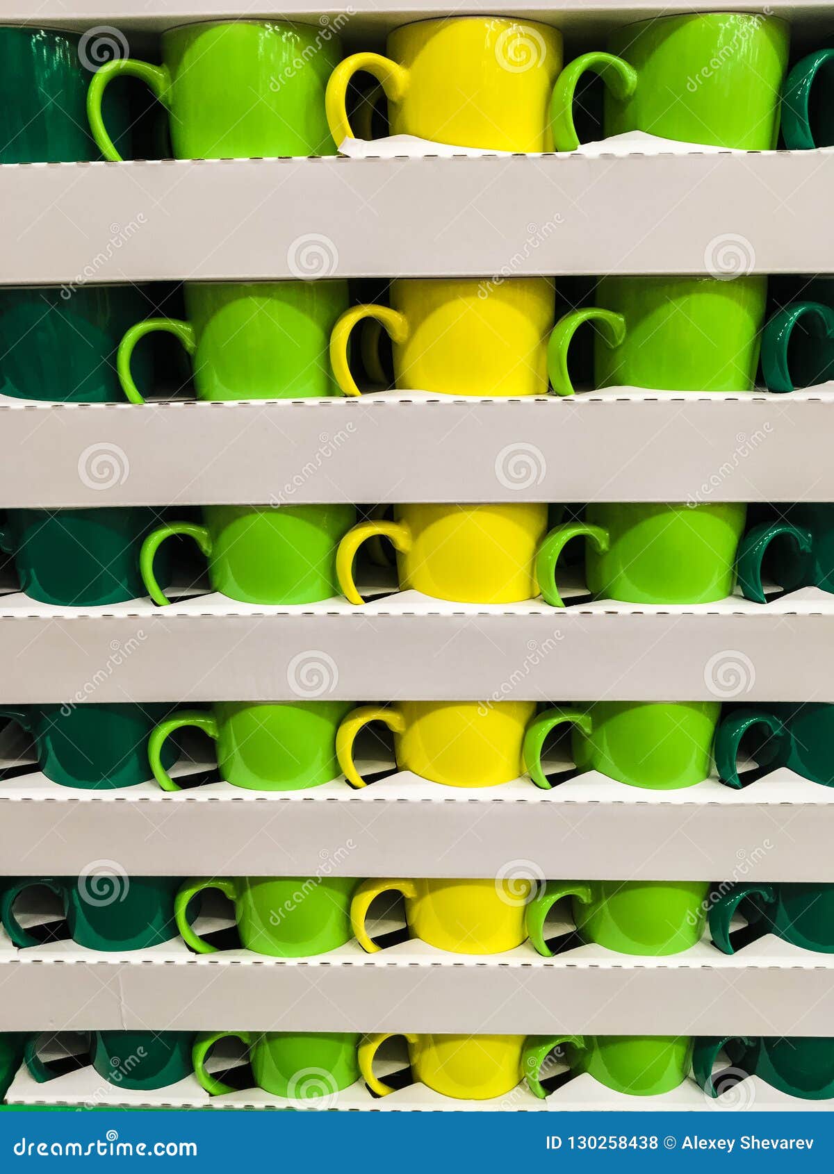 Exactly Stacked Multicolored Cups in Rows and Columns Stock Photo ...