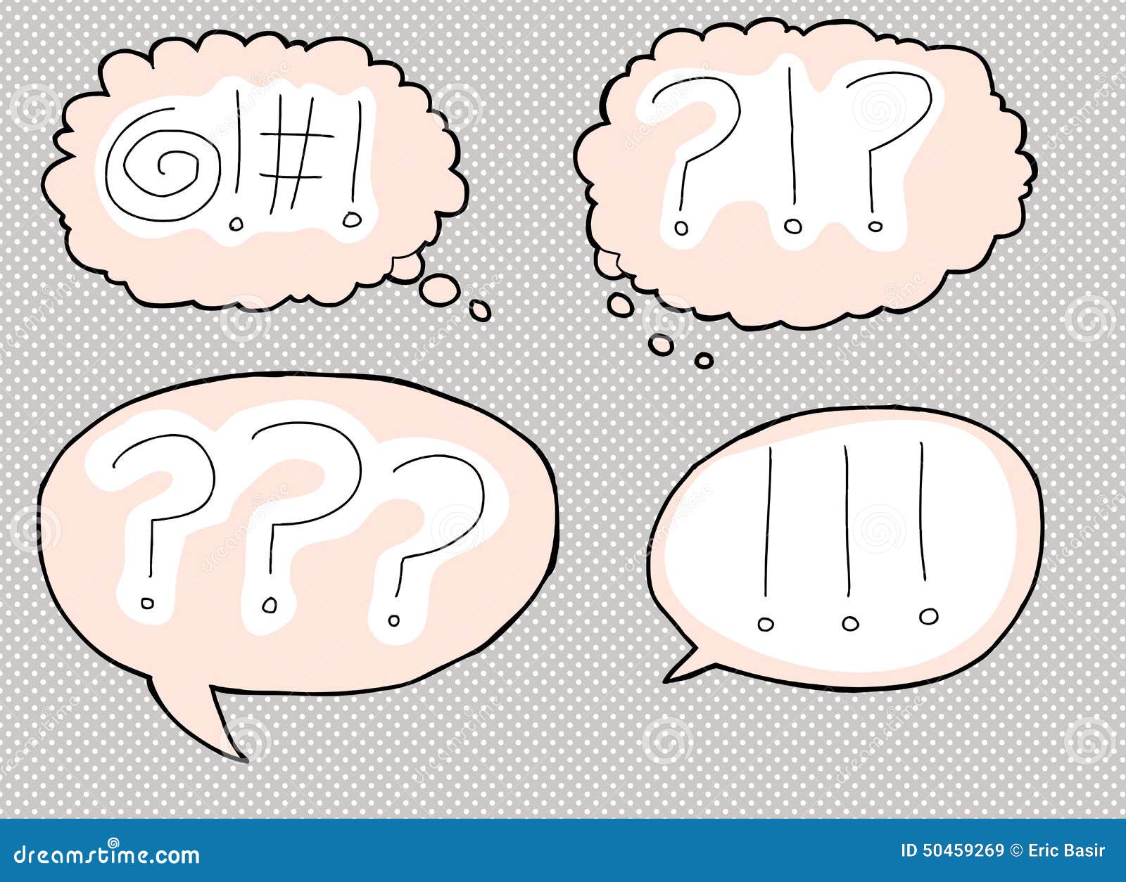 Exaggerated Expression Bubbles Stock Illustration - Illustration of ...