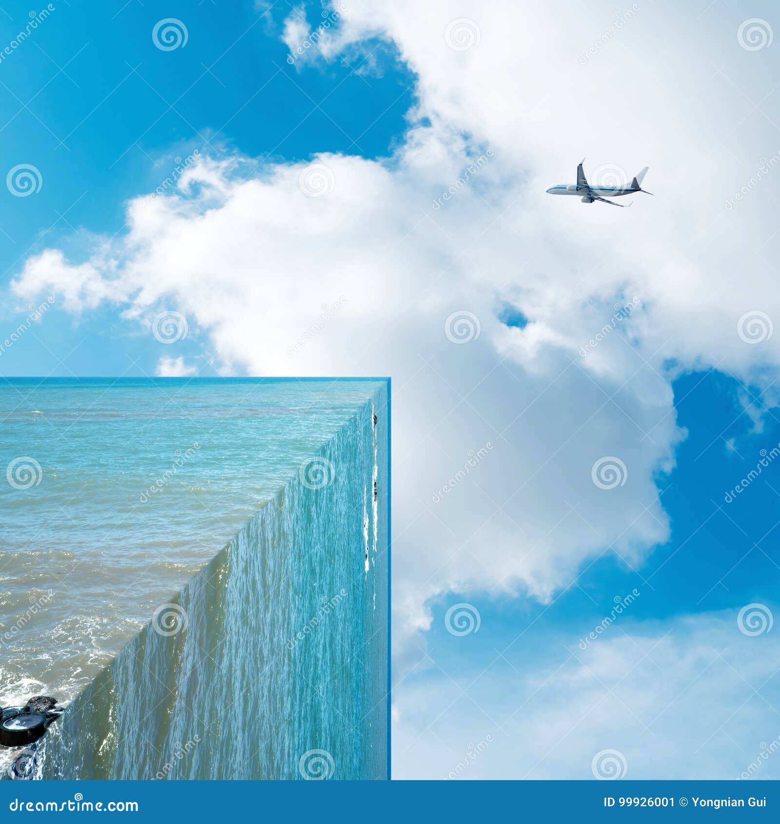 Exaggerated Expression of the Sea Stock Image - Image of three, ocean ...