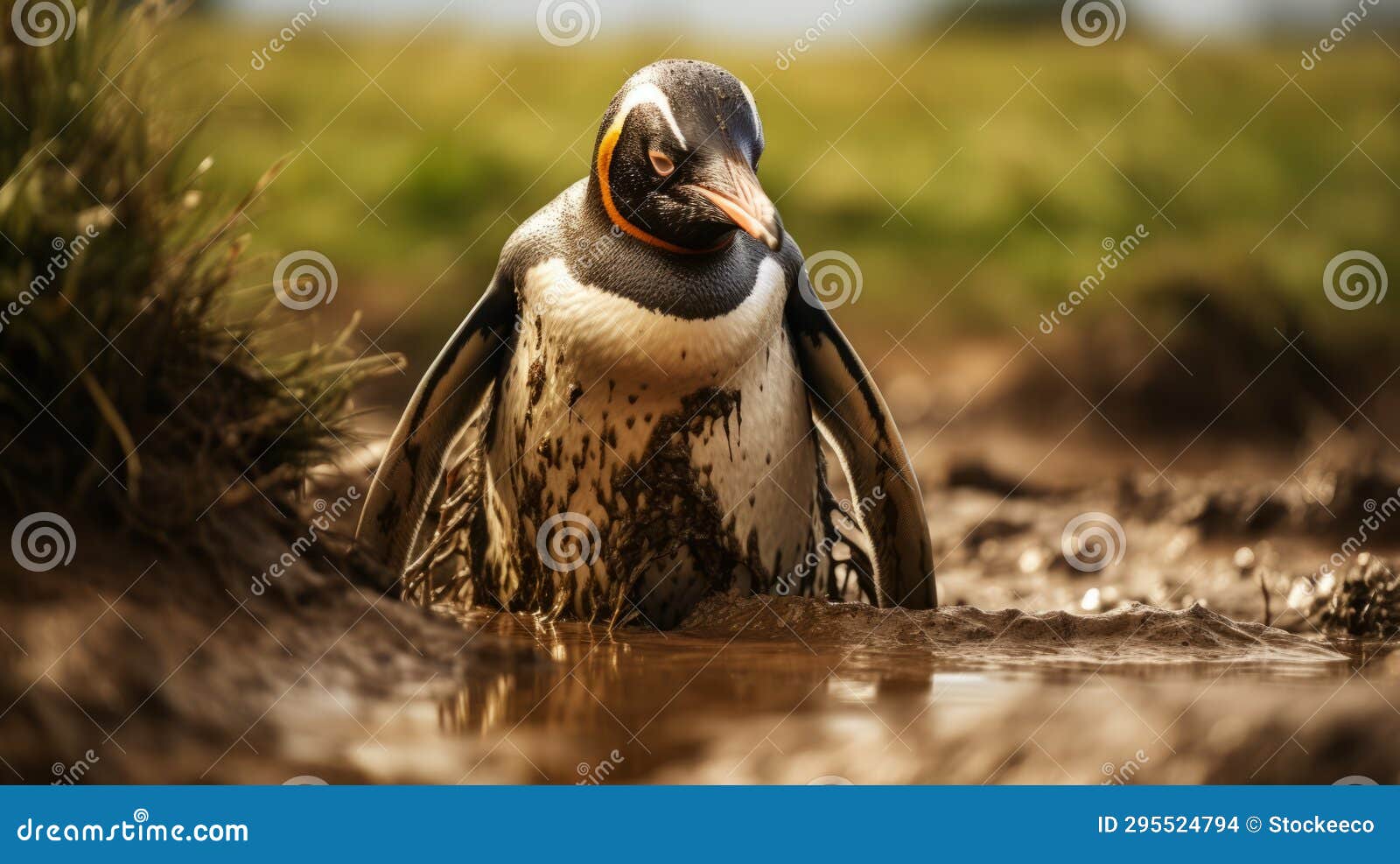 Exaggerated Facial Features a Time-lapse of a Penguin Taking a Mud Bath ...