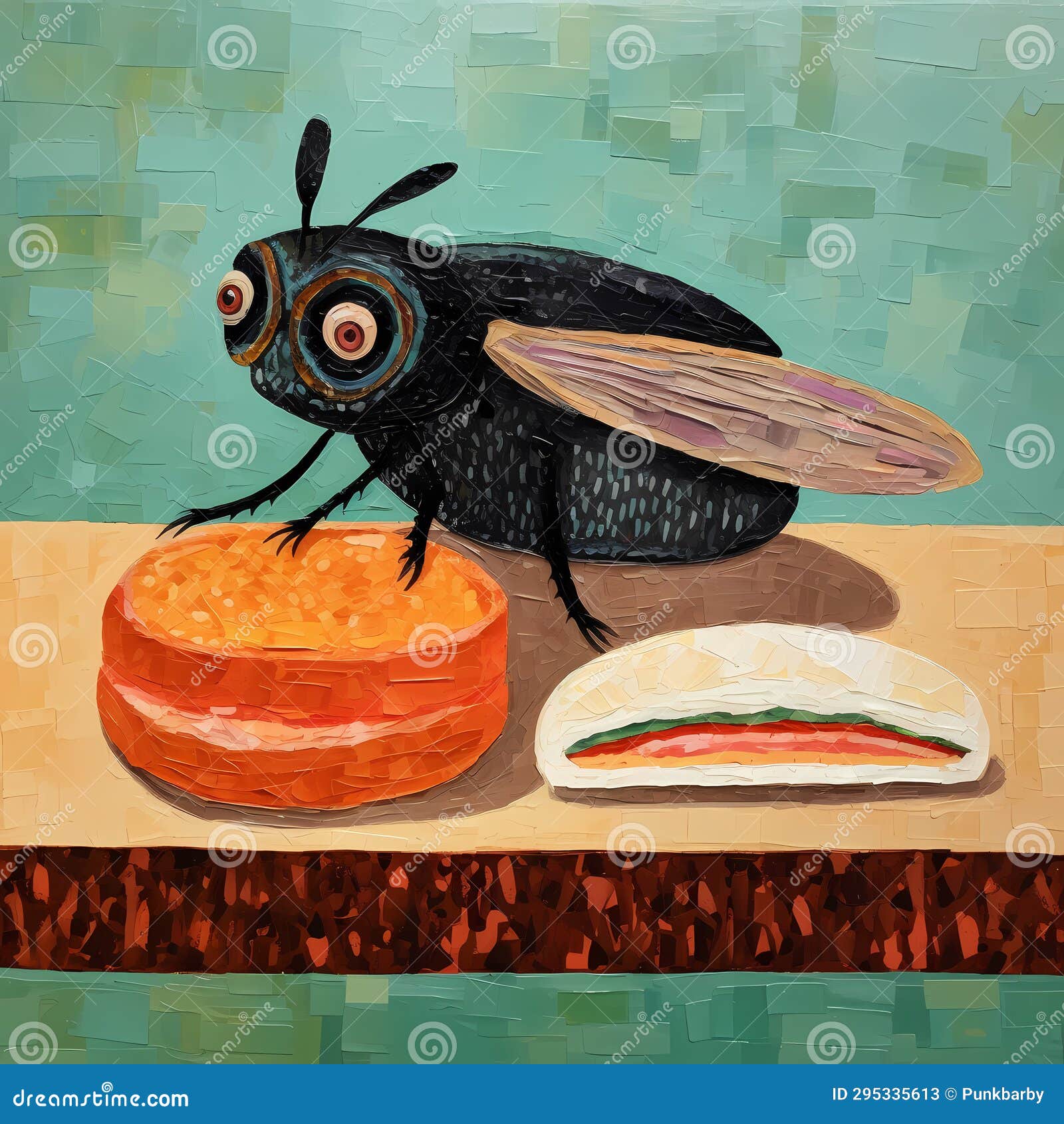 Exaggerated Illustration of a Giant Disgusting Housefly. Stock ...