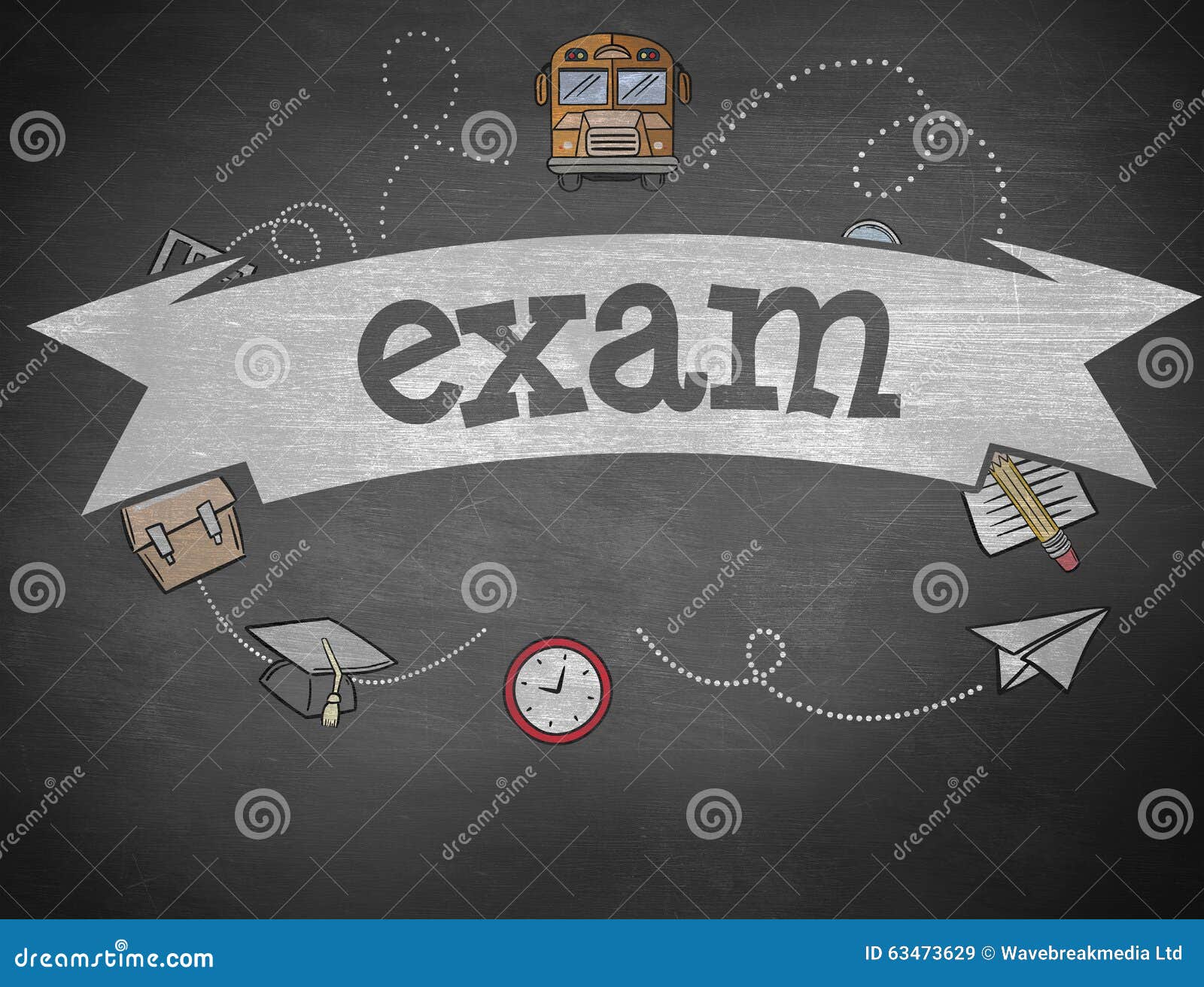 Exam Against Black Background Stock Illustration - Illustration of ...