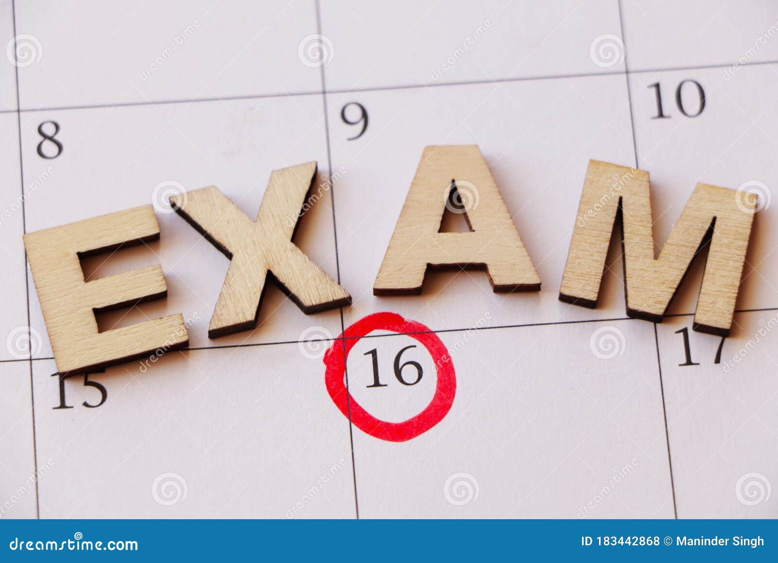 Exam Alphabets on Calendar. Stock Photo - Image of concept, bright ...