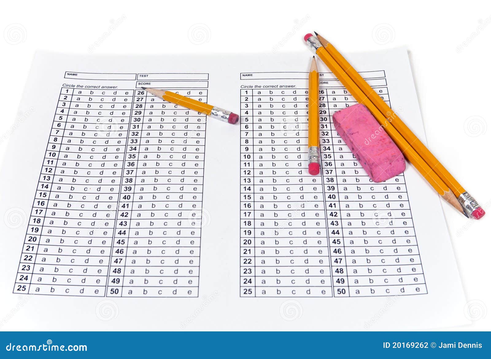 Exam Answer Sheet stock photo. Image of school, grade - 20169262