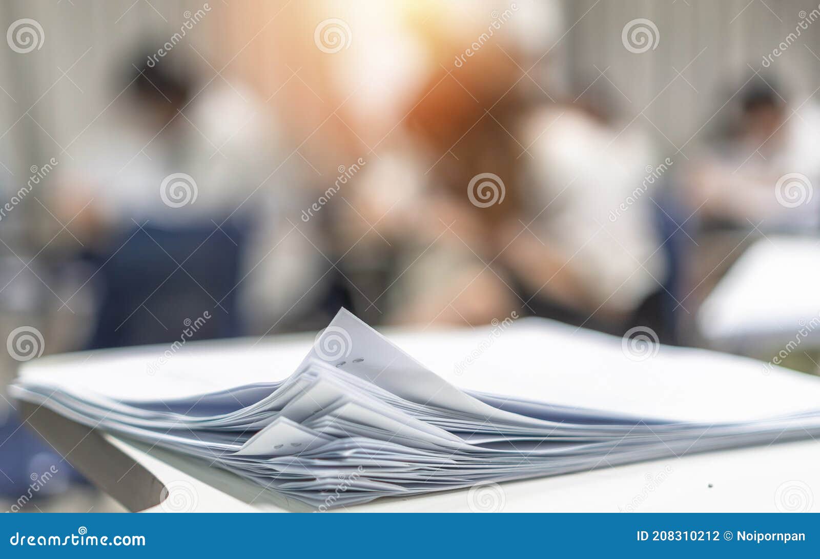 Exam Answer Sheet Pile Blurry Application Document Paperwork Stack on ...