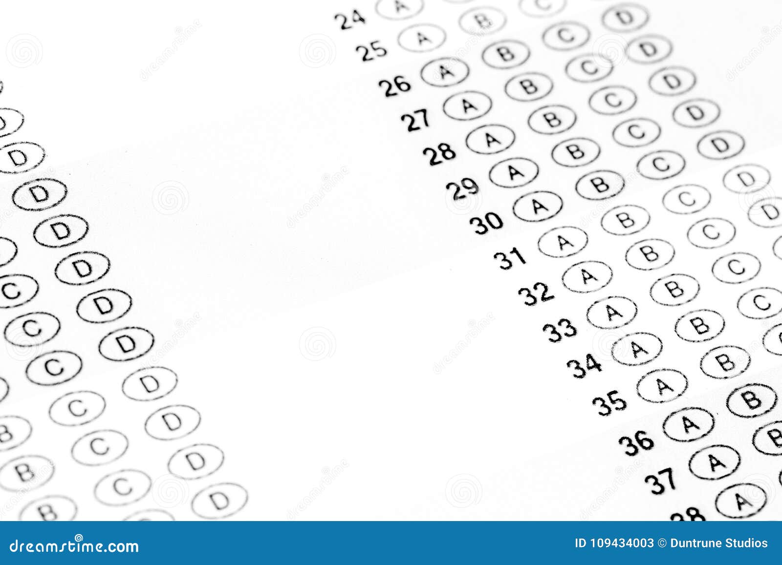 Exam Bubbles Form stock image. Image of choose, education - 109434003