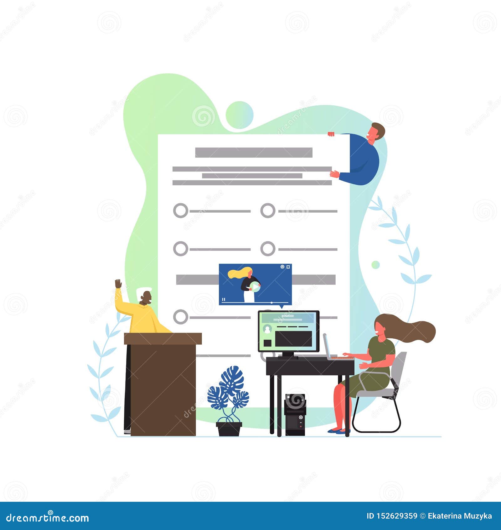 Exam Concept Vector Flat Style Design Illustration Stock Vector ...