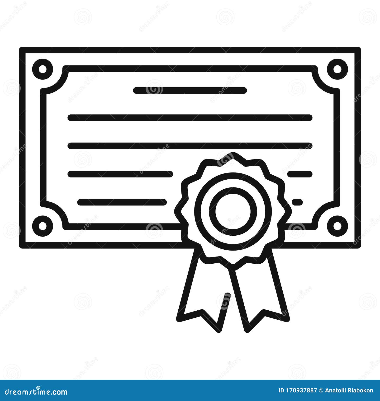Exam Diploma Icon, Outline Style Stock Vector - Illustration of ...
