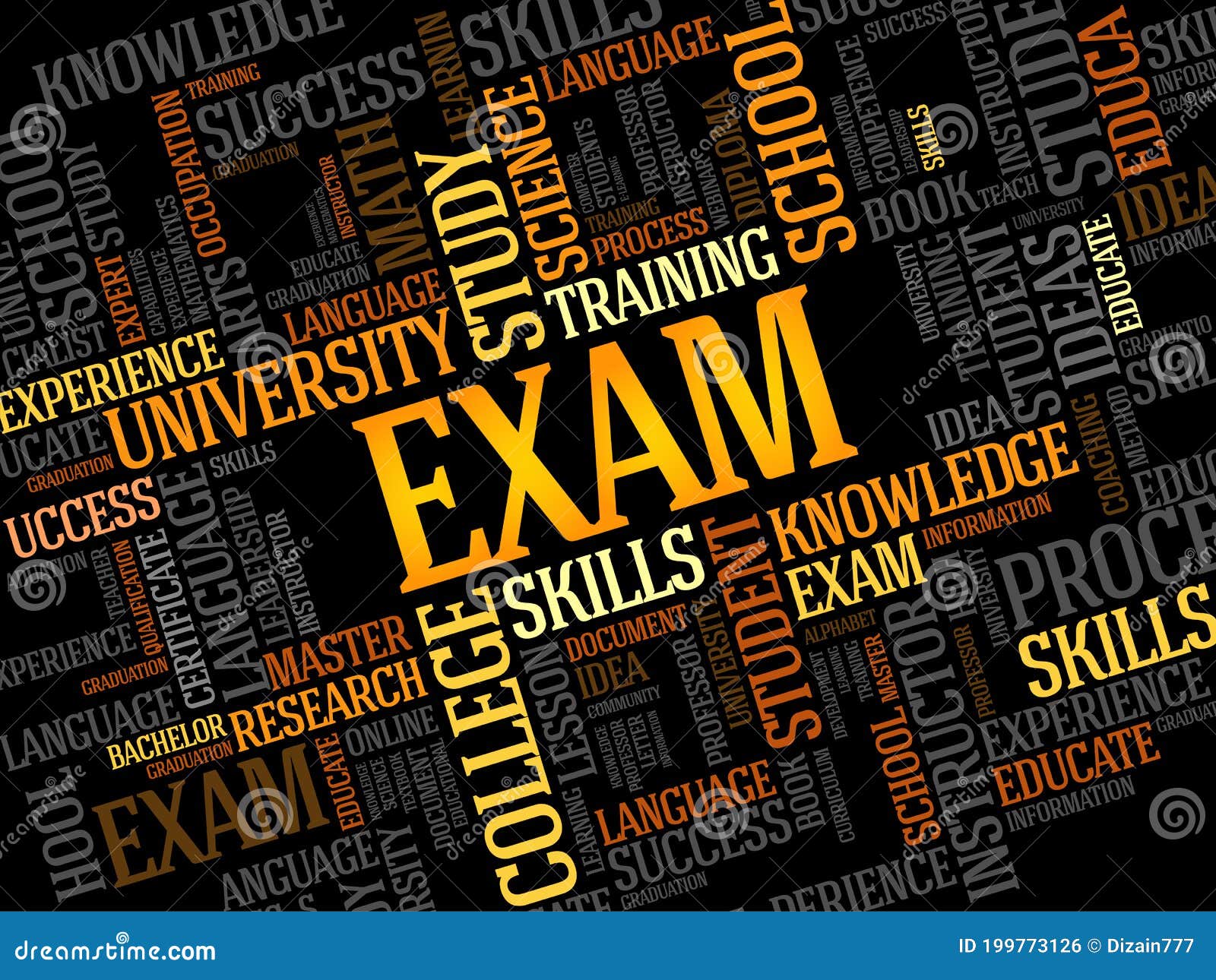 EXAM, education collage stock illustration. Illustration of knowledge ...