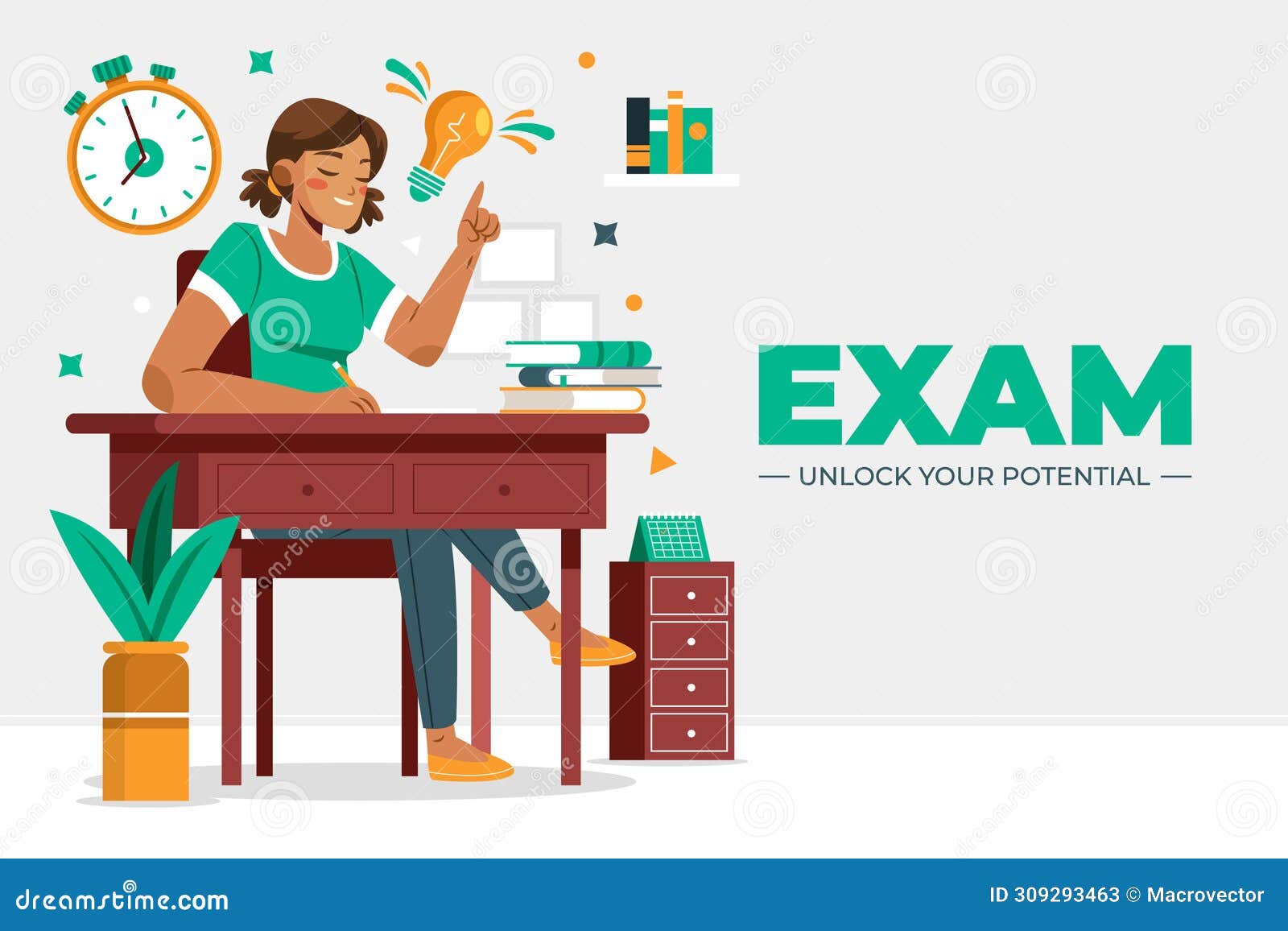 Exam Hand Drawn Cartoon Sticker Set Royalty-Free Stock Image ...