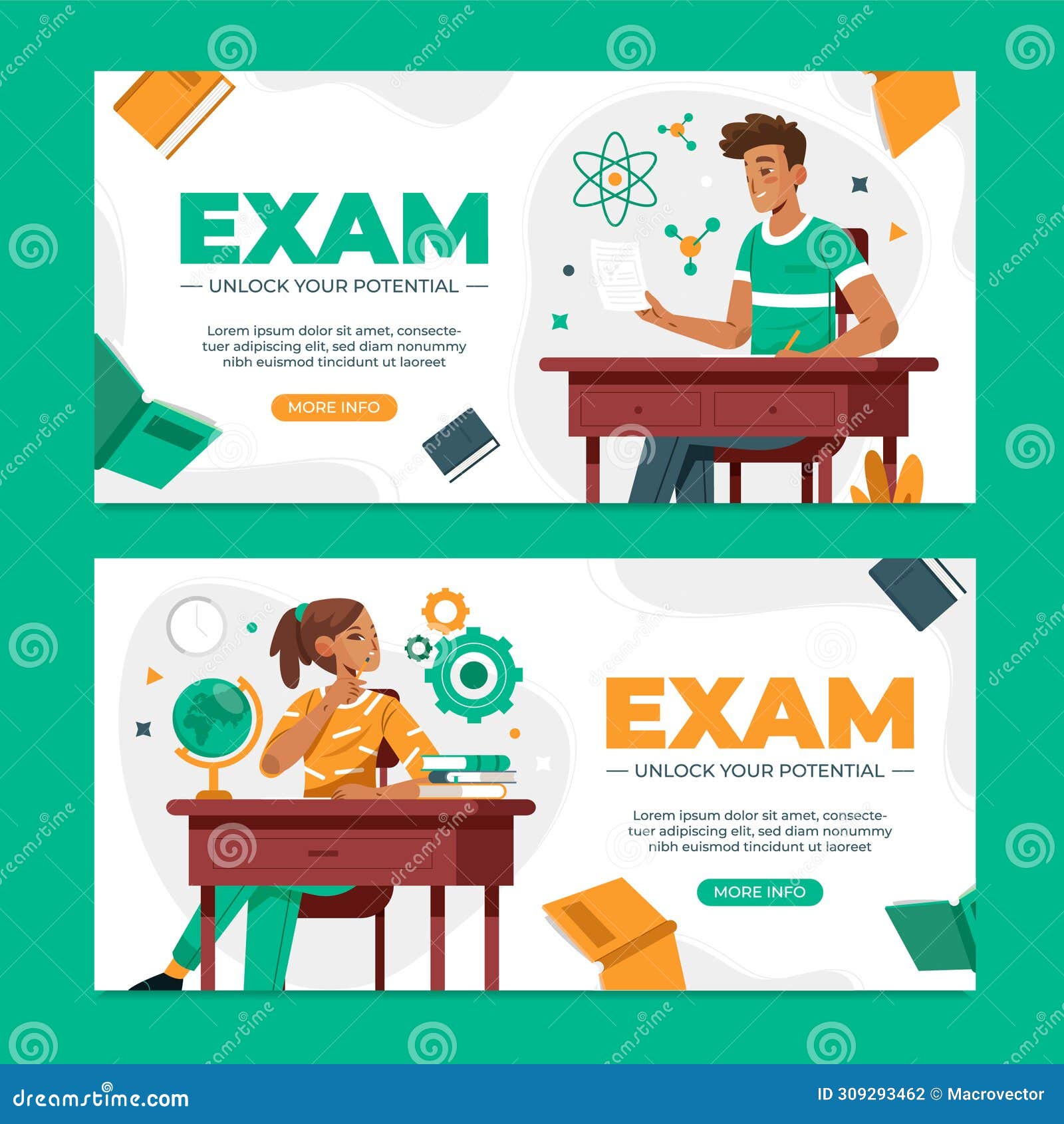Exam Hand Drawn Cartoon Sticker Set Royalty-Free Stock Image ...