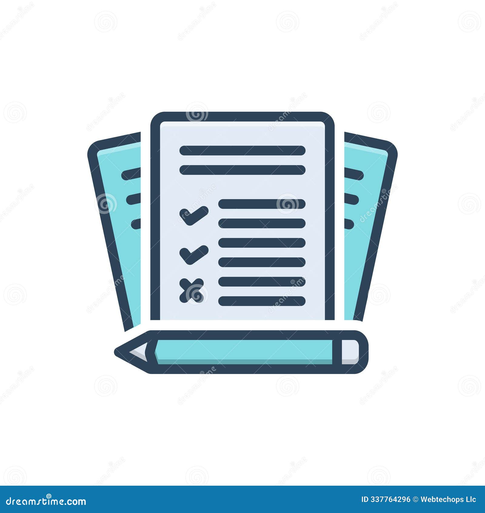 Color Illustration Icon for Exam, Examination and Test Stock ...