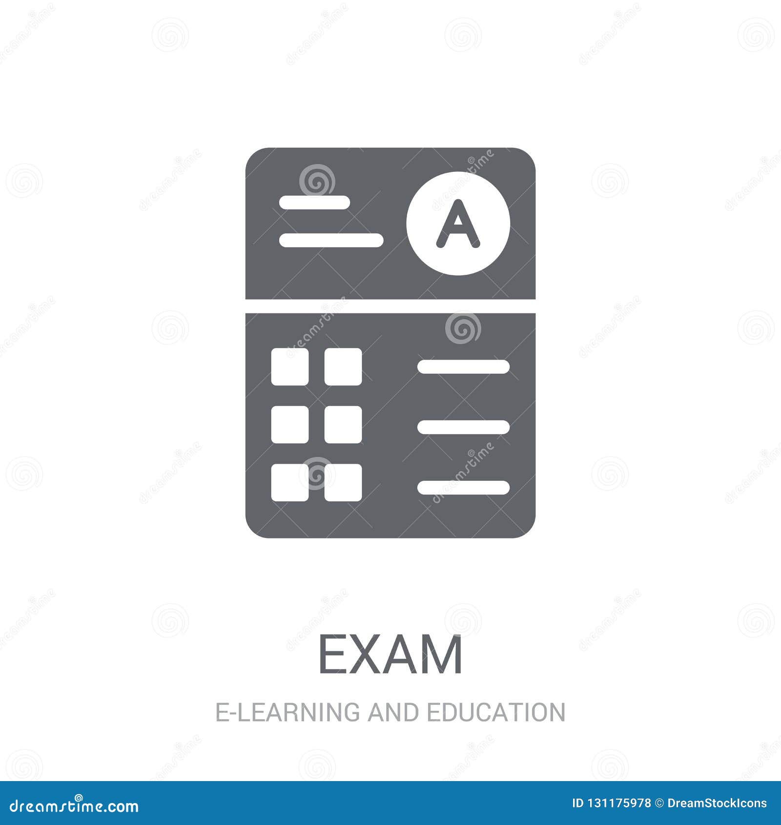 Exam Icon. Trendy Exam Logo Concept on White Background from E-learning ...
