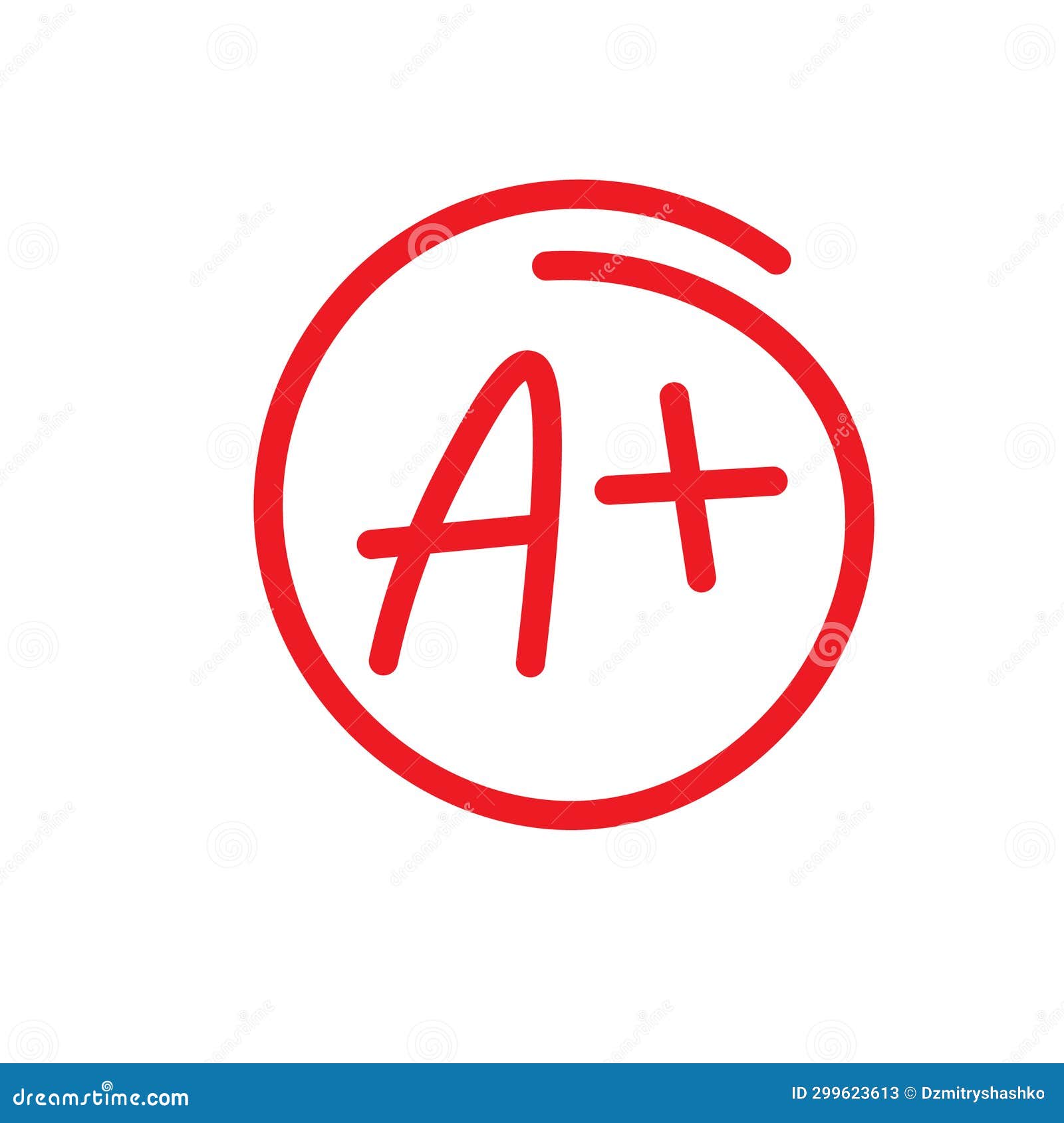 Exam mark a plus icon stock vector. Illustration of isolated - 299623613