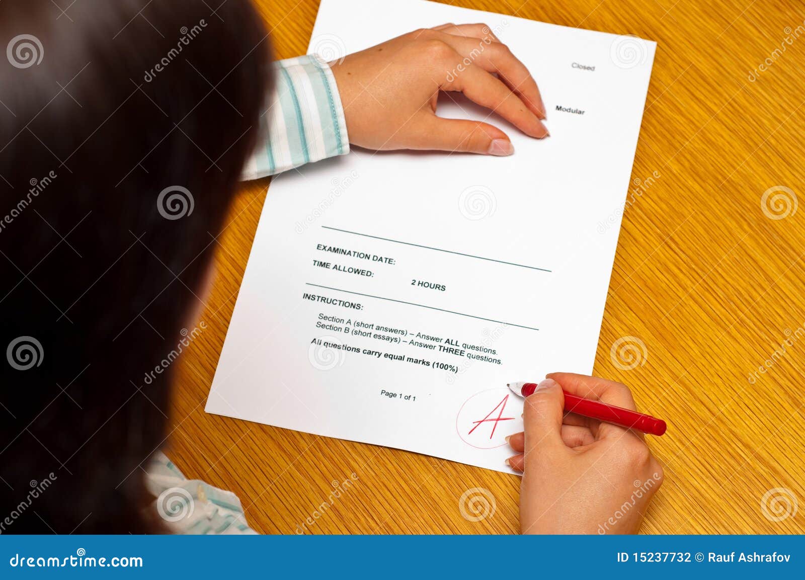 Exam paper stock photo. Image of classroom, teacher, hands - 15237732