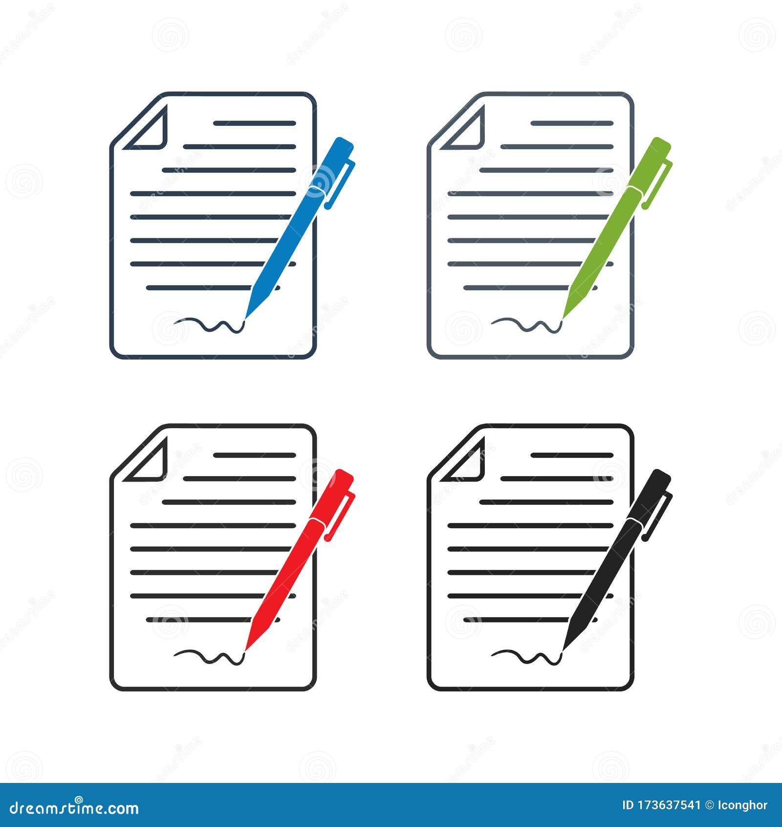 Exam Paper Icon set. stock vector. Illustration of symbol - 173637541