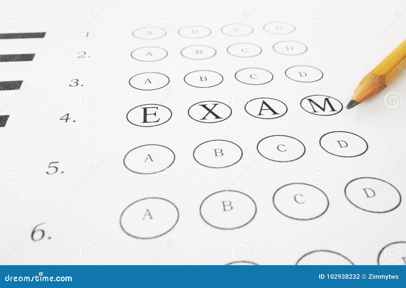Exam and pencil stock photo. Image of circle, study - 102938232