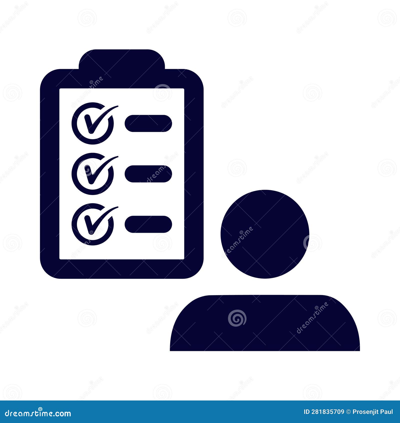 Exam, Person, Checklist, To Do List Icon Stock Vector - Illustration of ...