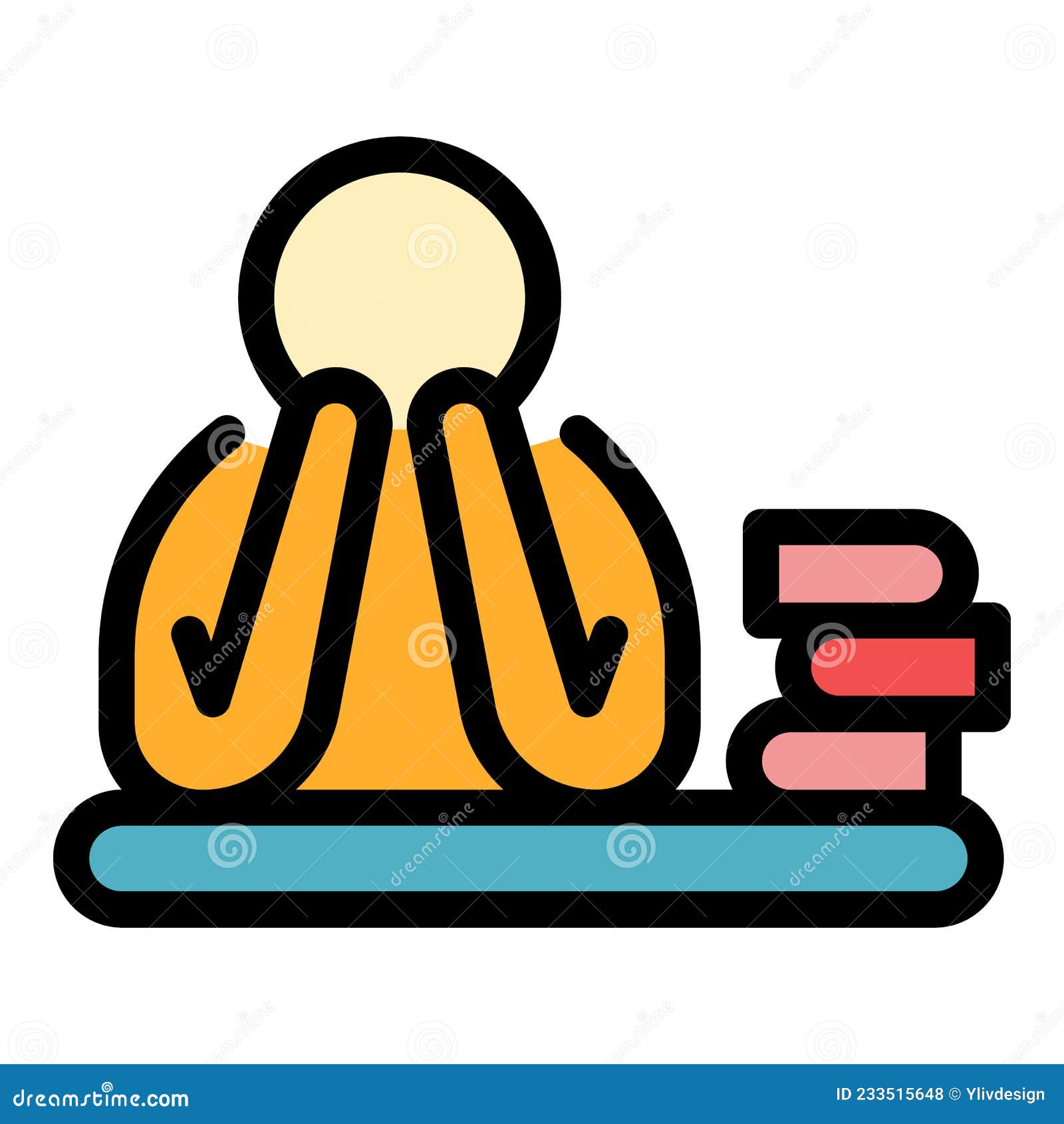 Exam Preparation Icon Color Outline Vector Stock Vector - Illustration ...