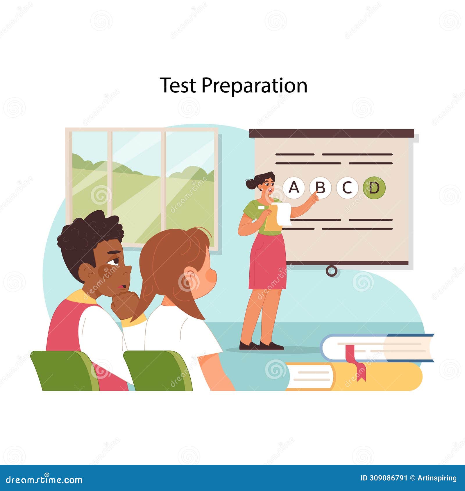 Exam Readiness Concept. Flat Vector Illustration | CartoonDealer.com ...