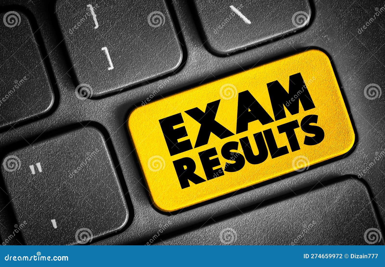 Exam Results Text Button on Keyboard, Concept Background Stock Photo ...