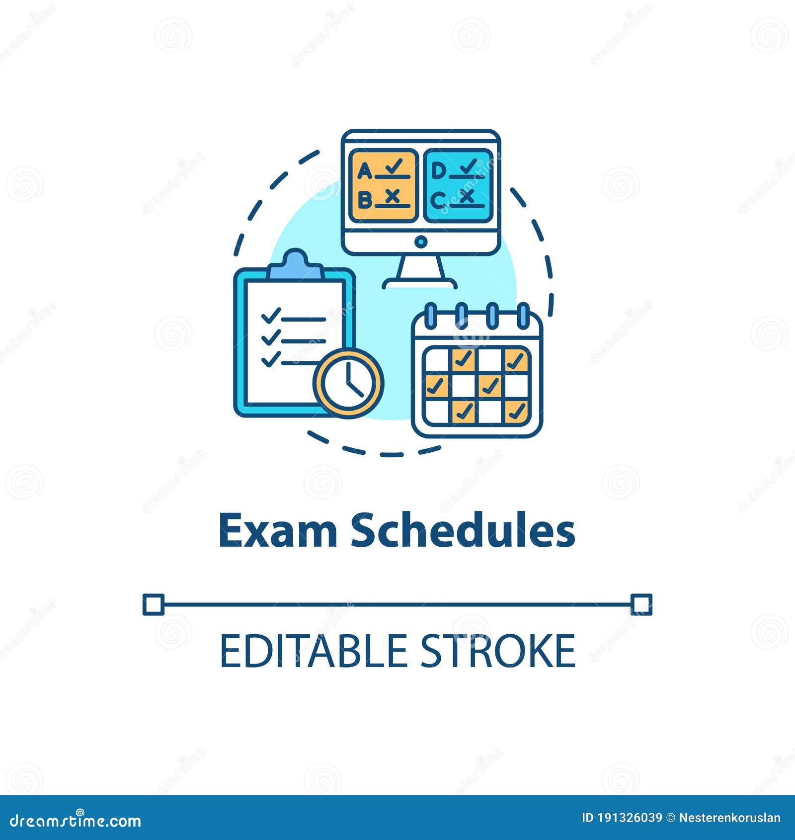 Exam Schedules Concept Icon. Stock Vector - Illustration of graphic ...