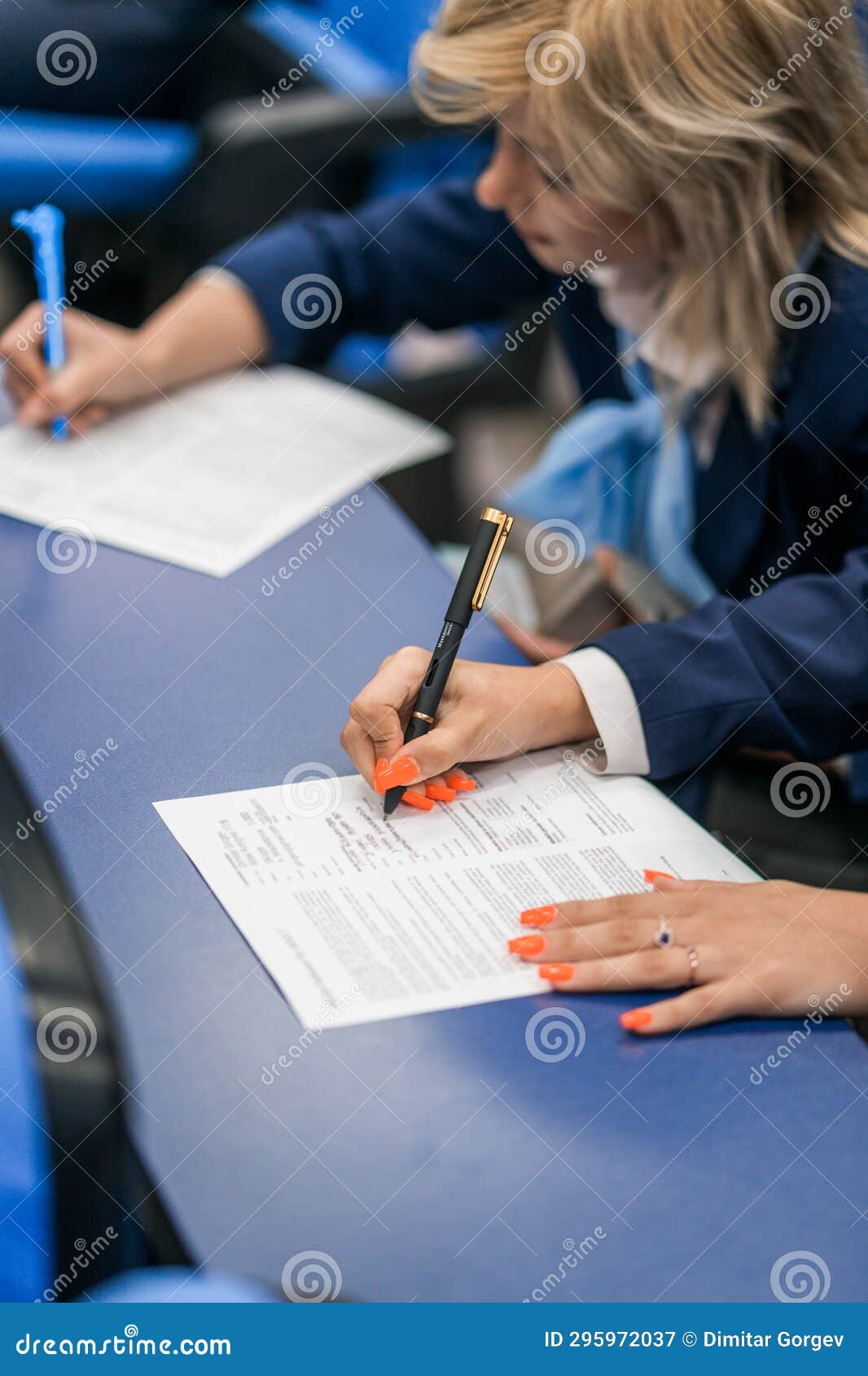 Exam at School Concept. Students Writing on Paper, Having Exam at the ...
