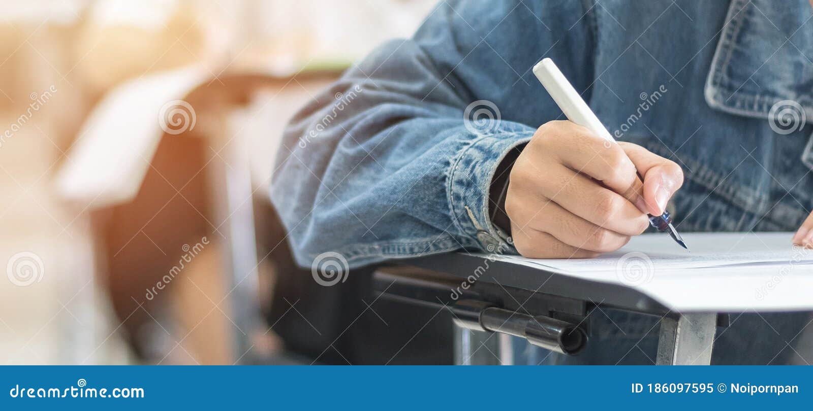 Exam with School Student Having a Educational Test, Thinking Hard ...