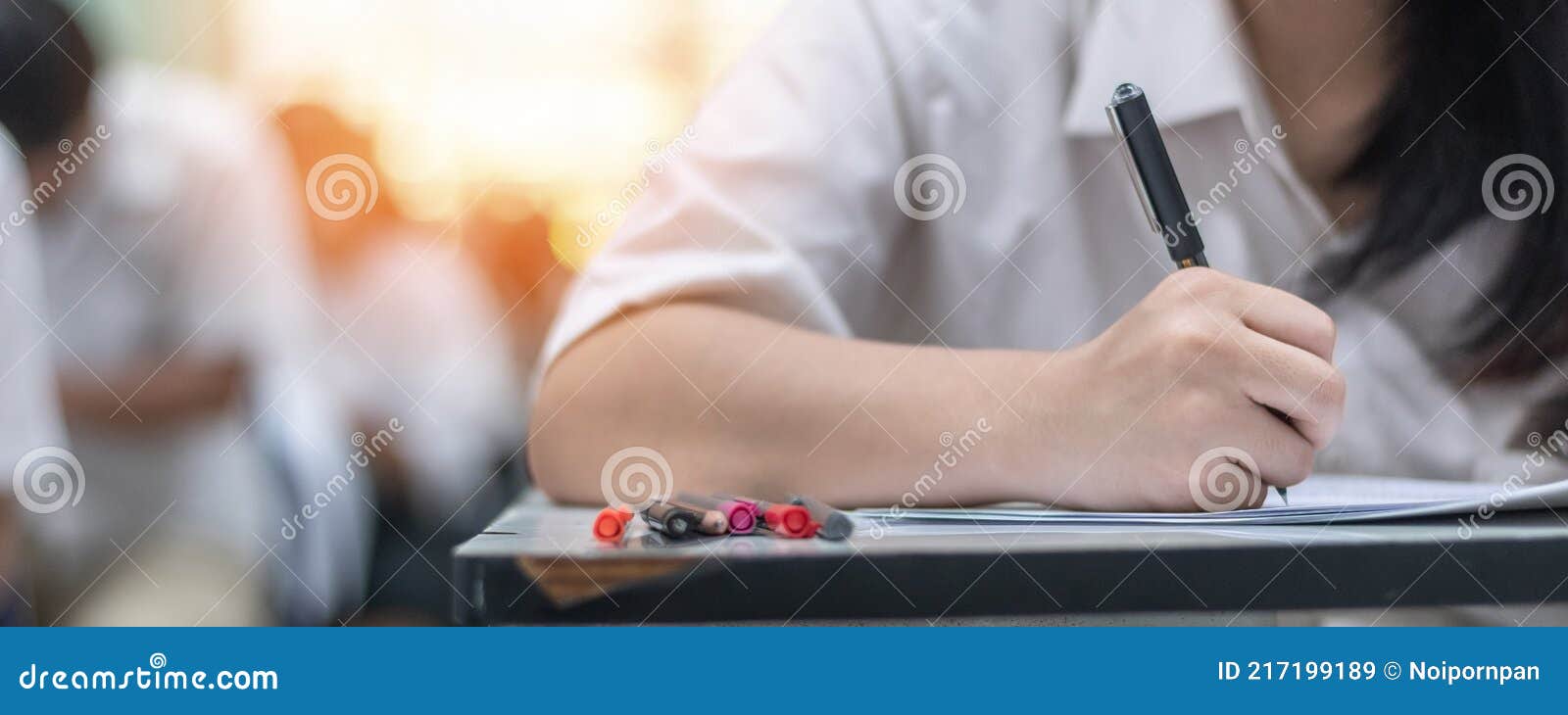 Exam at School with Student S Taking Educational Admission Test in ...