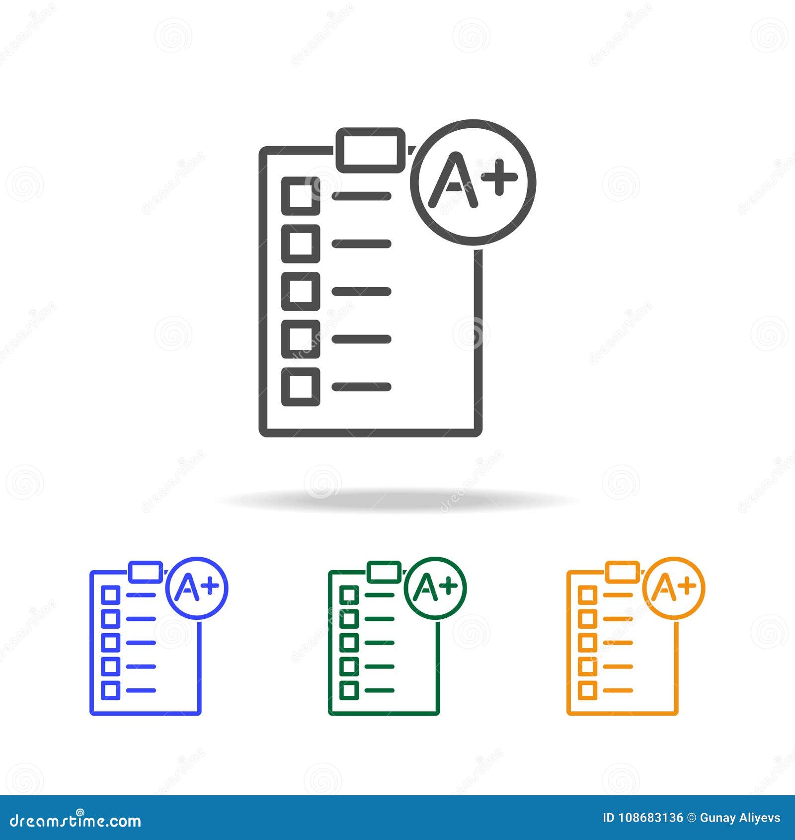 Exam Score Icons. Element of Edecation for Mobile Concept and Web Apps ...