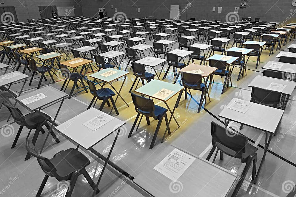 Exam tables stock image. Image of tables, exam, rows - 52590853