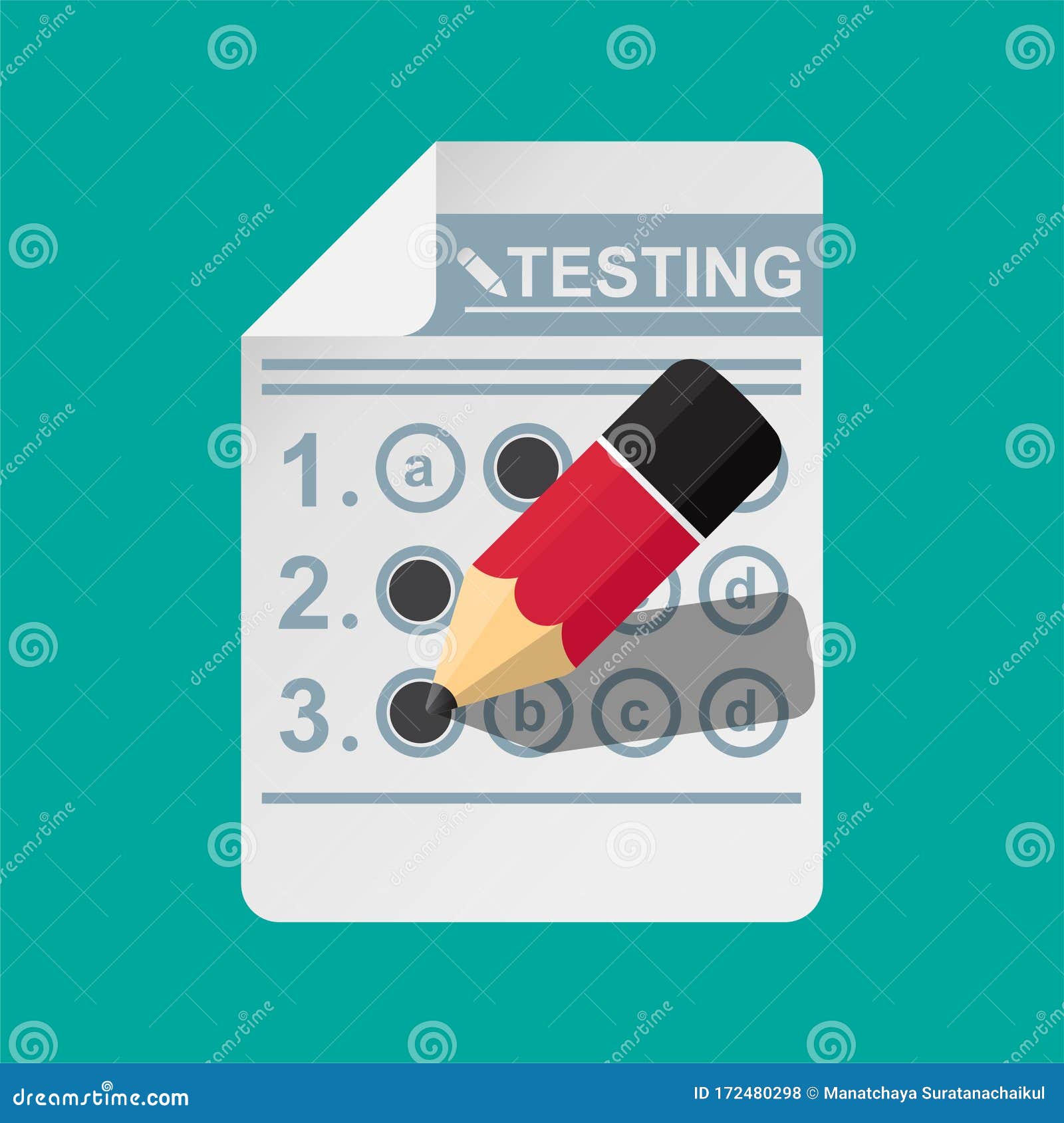 Exam Test Answer Sheet Icon. Stock Vector - Illustration of student ...