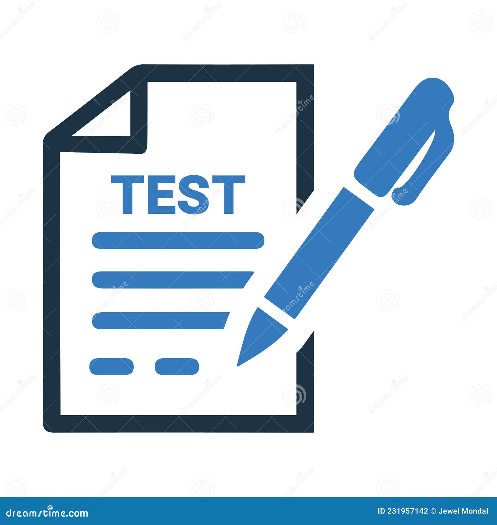 Exam, Test, Document Icon. Simple Flat Design Concept Stock Vector ...