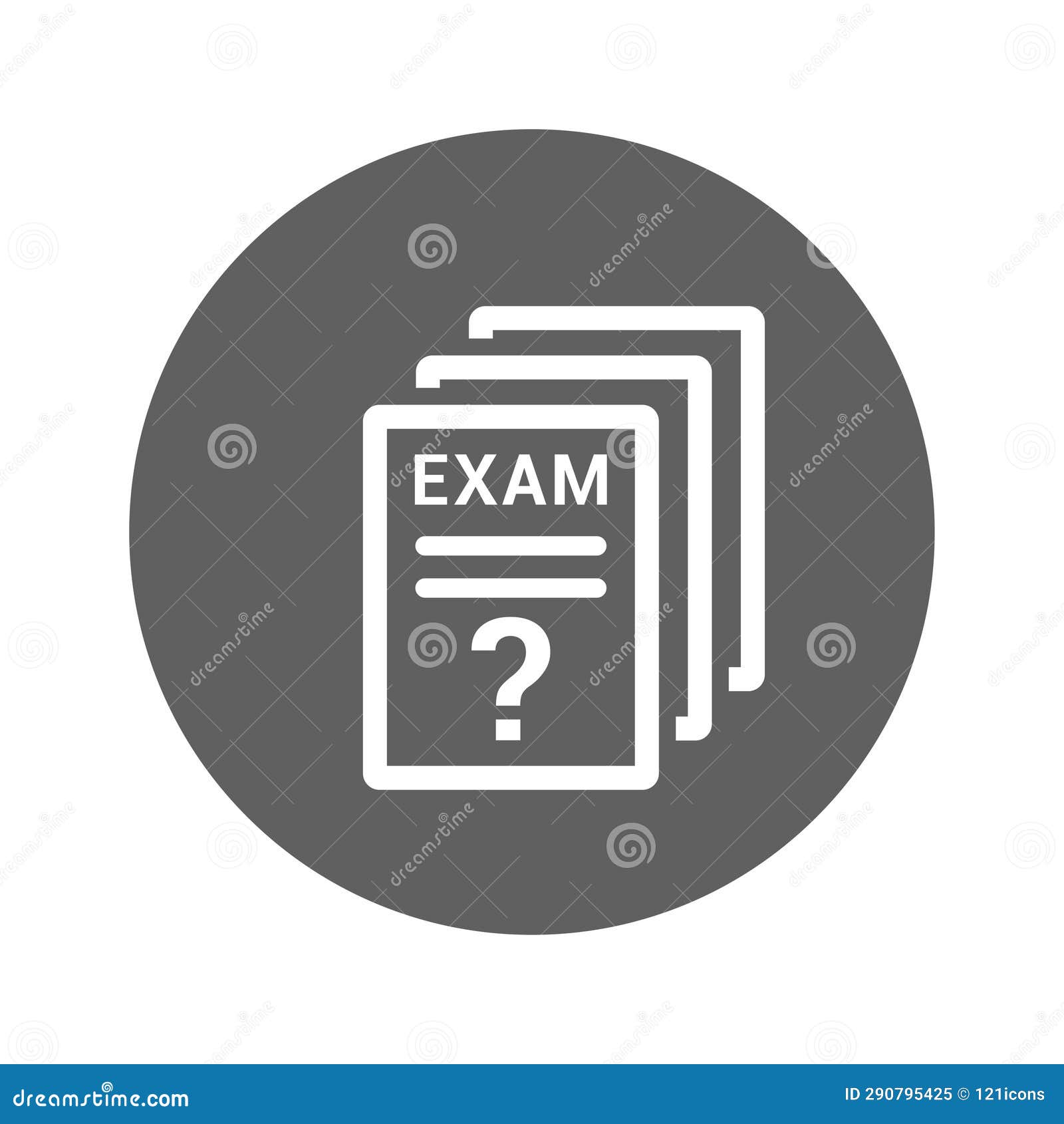 Exam Test Icon. Line, Outline Design Stock Vector - Illustration of ...