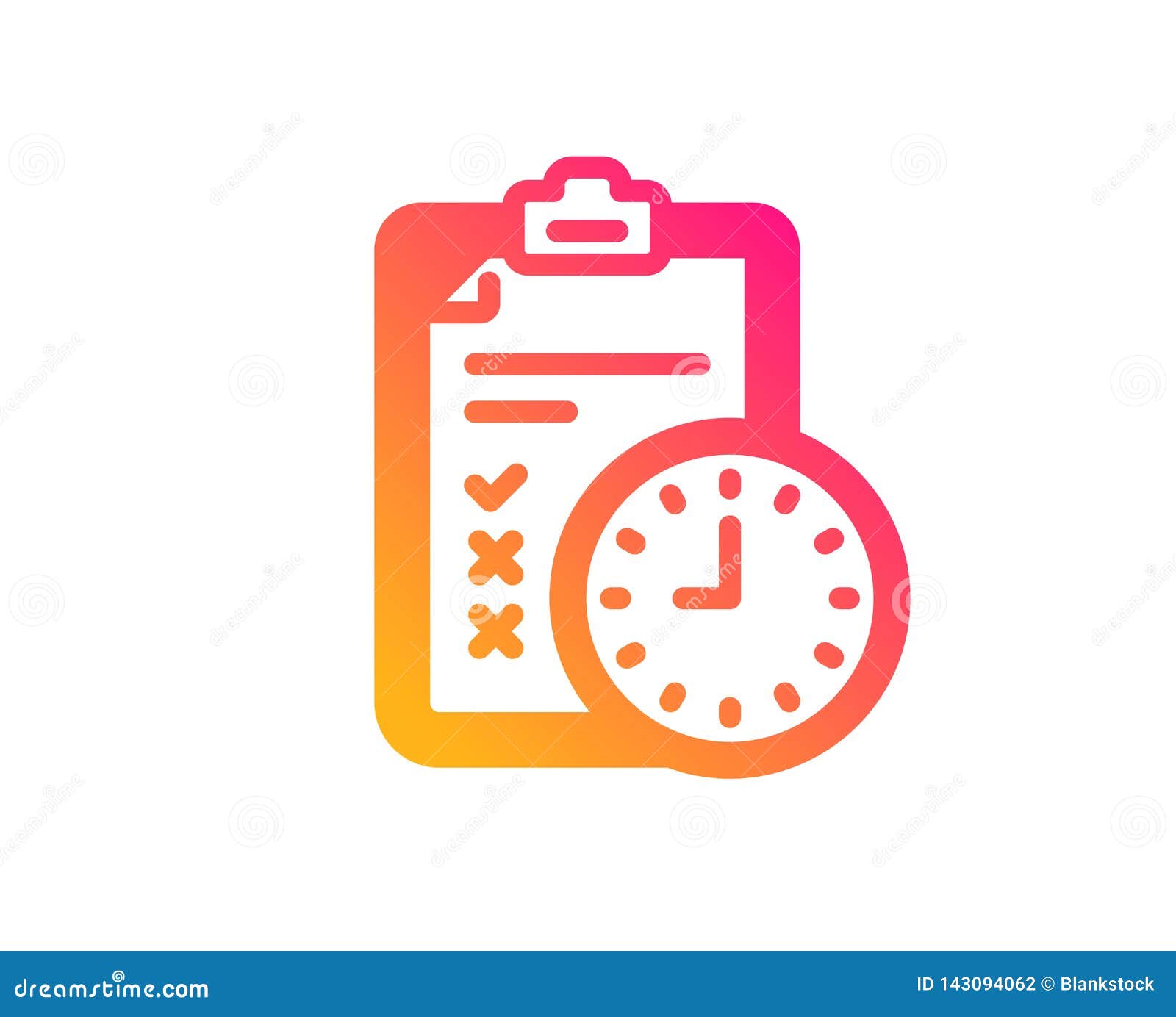 Exam Time Icon. Checklist Sign. Vector Stock Vector - Illustration of ...