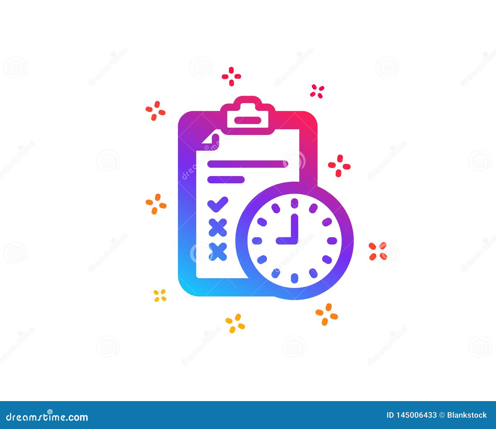 Exam Time Icon. Checklist Sign. Vector Stock Vector - Illustration of ...