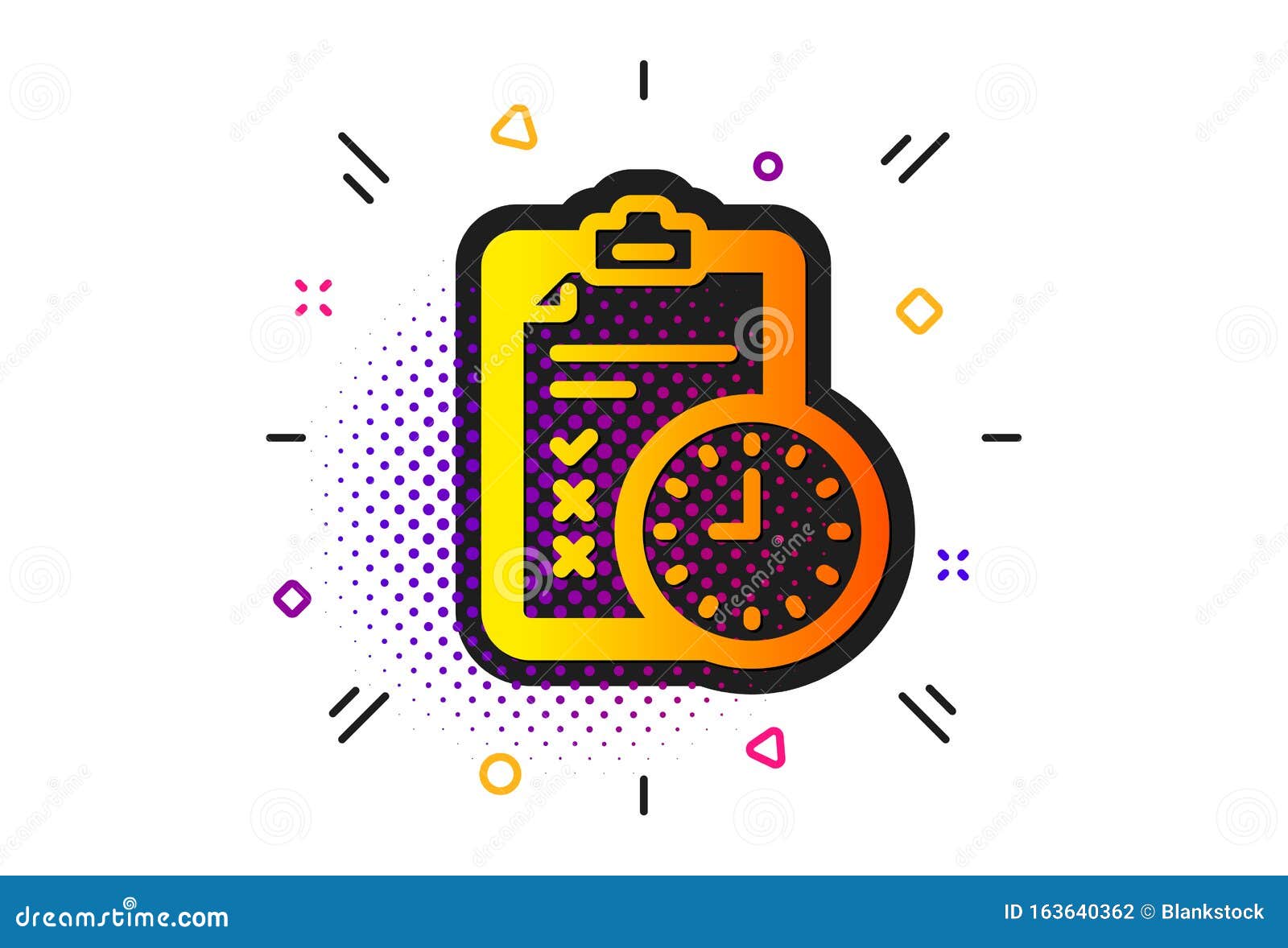 Exam Time Icon. Checklist Sign. Vector Stock Vector - Illustration of ...