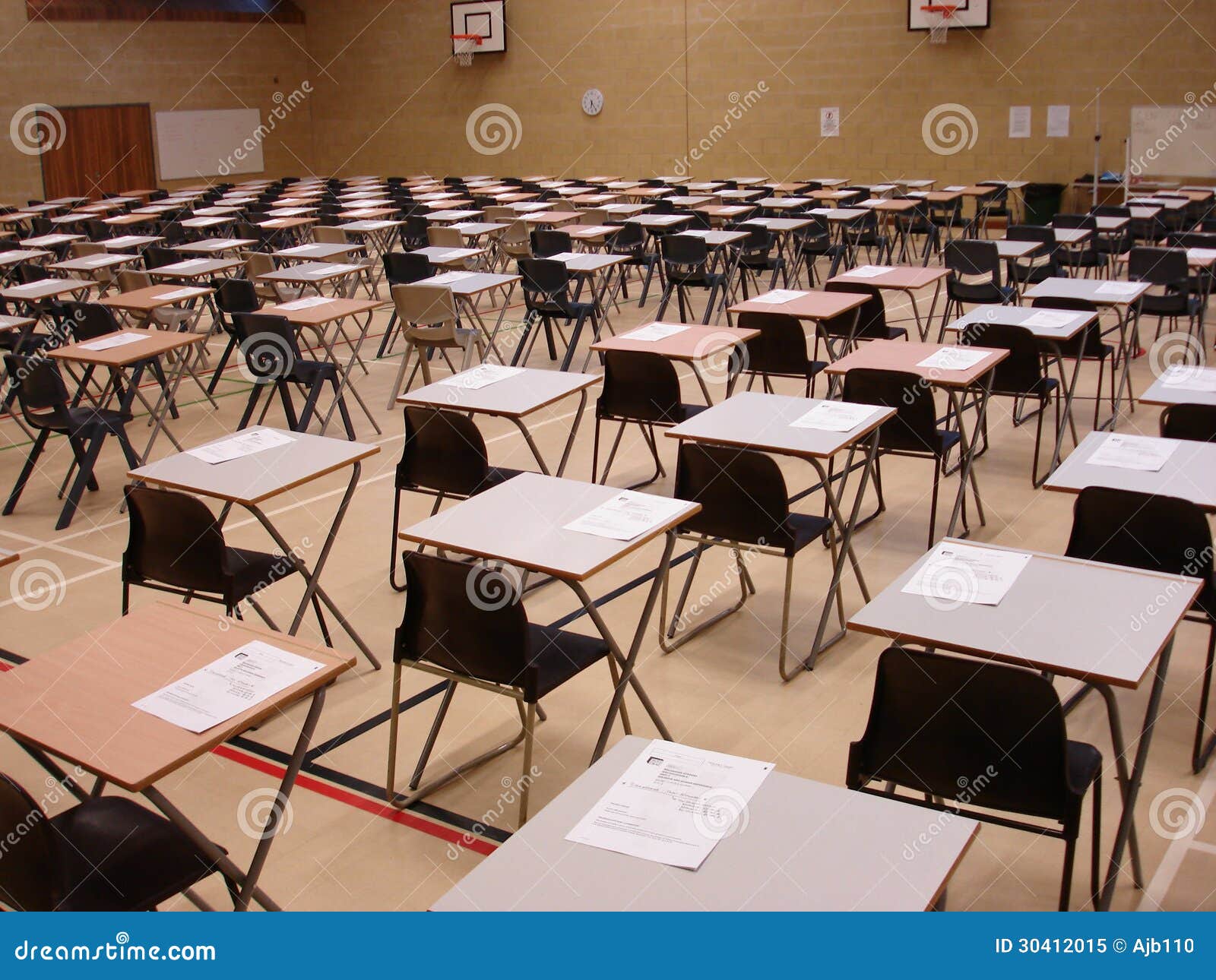 Exam time stock image. Image of dread, desk, hall, school - 30412015