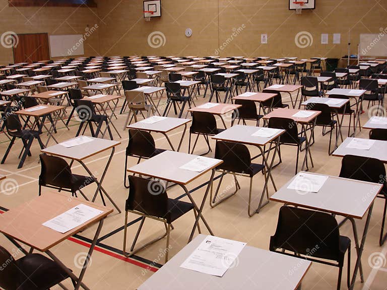 Exam time stock image. Image of dread, desk, hall, school - 30412015