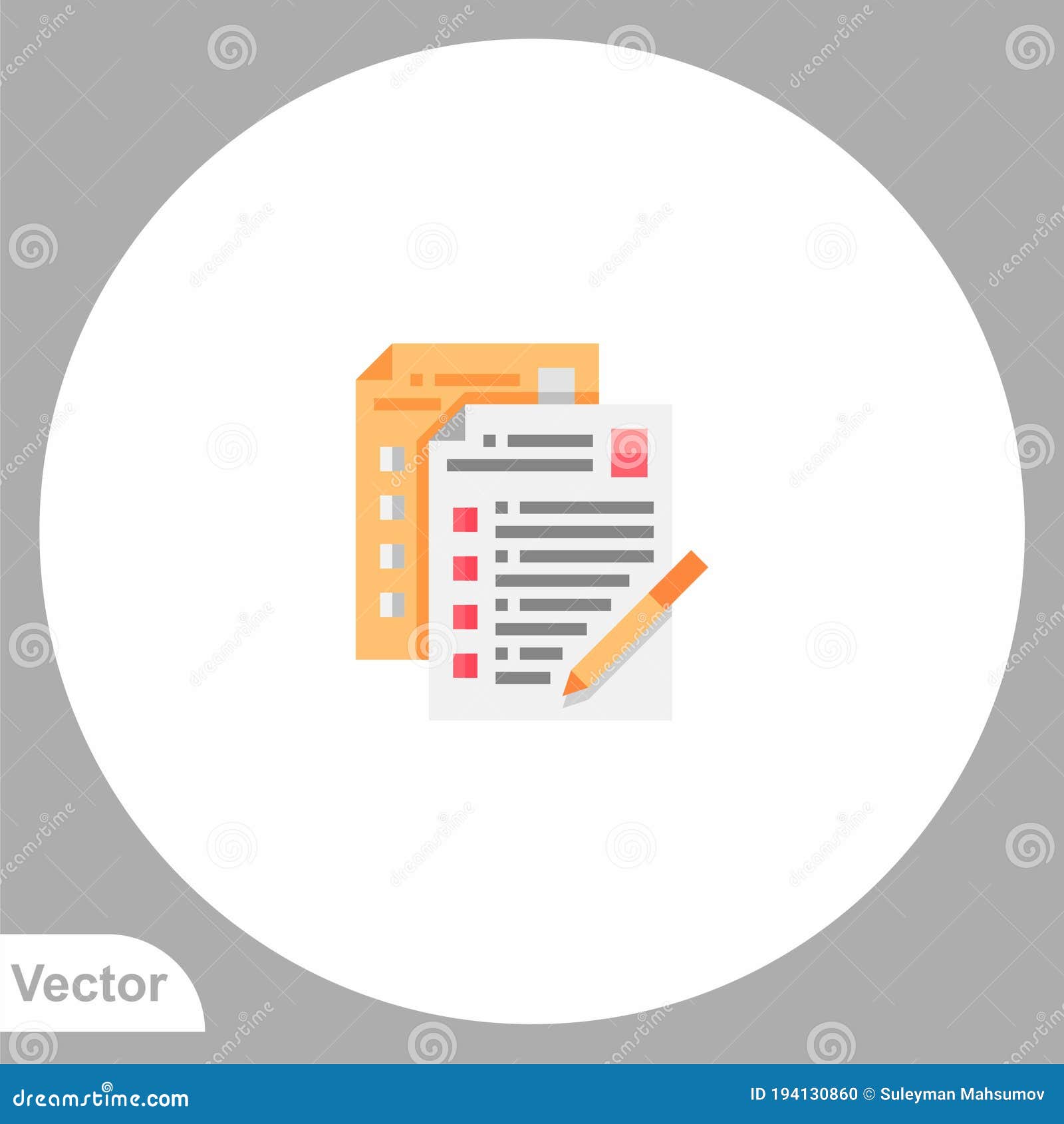 Exam Vector Icon Sign Symbol Stock Vector - Illustration of icon ...