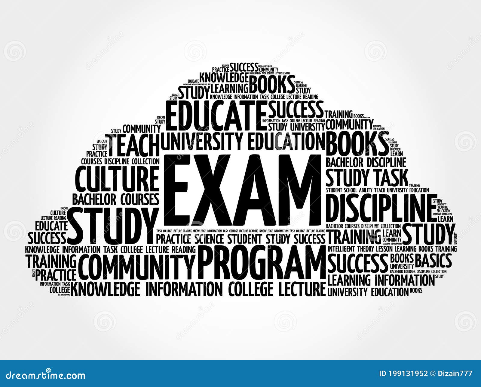 EXAM word cloud collage stock illustration. Illustration of exam ...