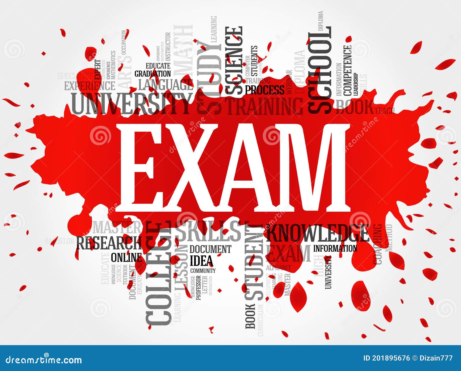 EXAM Word cloud stock illustration. Illustration of learning - 201895676