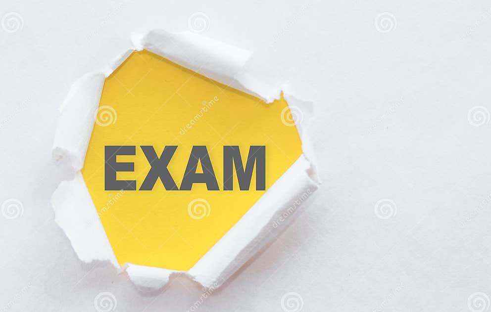 Exam Word Written Under Torn Paper Stock Image - Image of exam, paper ...