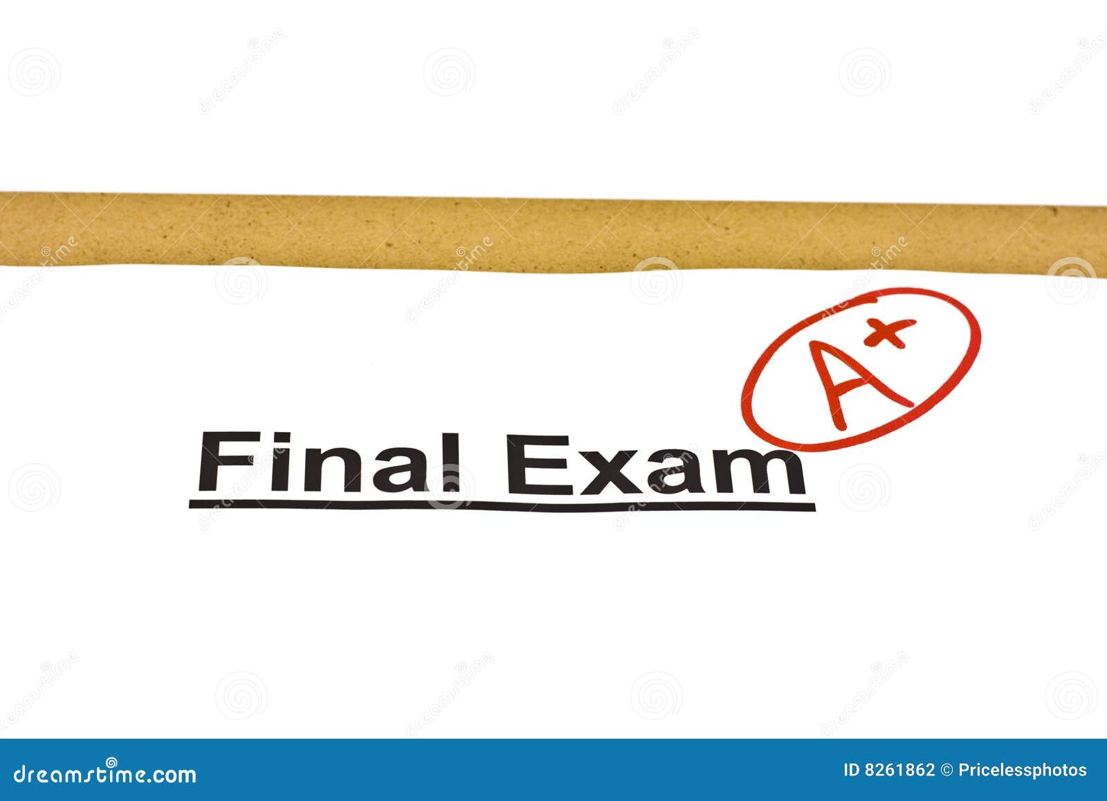 Examen Final Marcado Con a+ Foto de archivo - Imagen de bueno, bandera ...