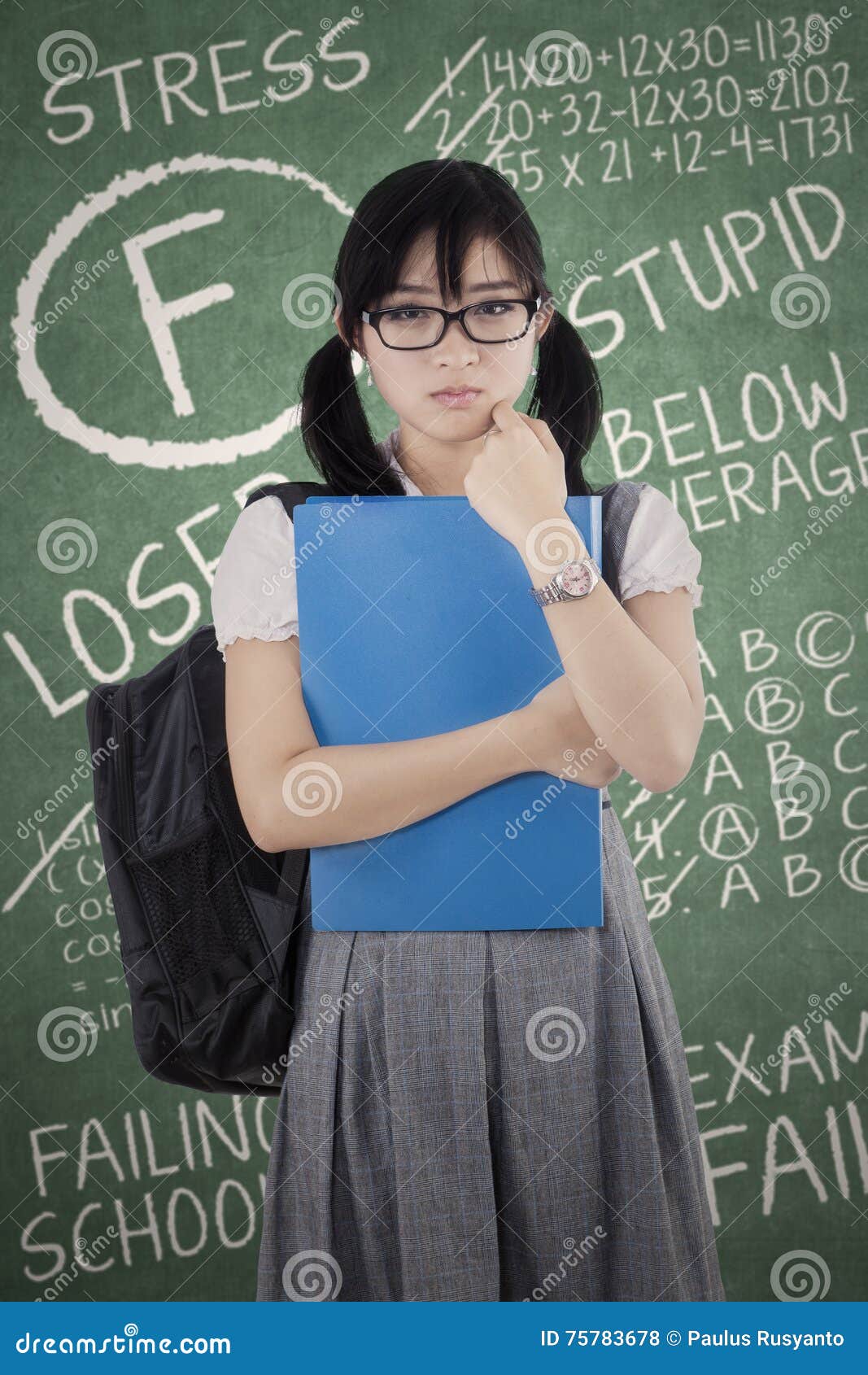 Examen Reprobado Y Muchacha Triste Foto de archivo - Imagen de adulto ...