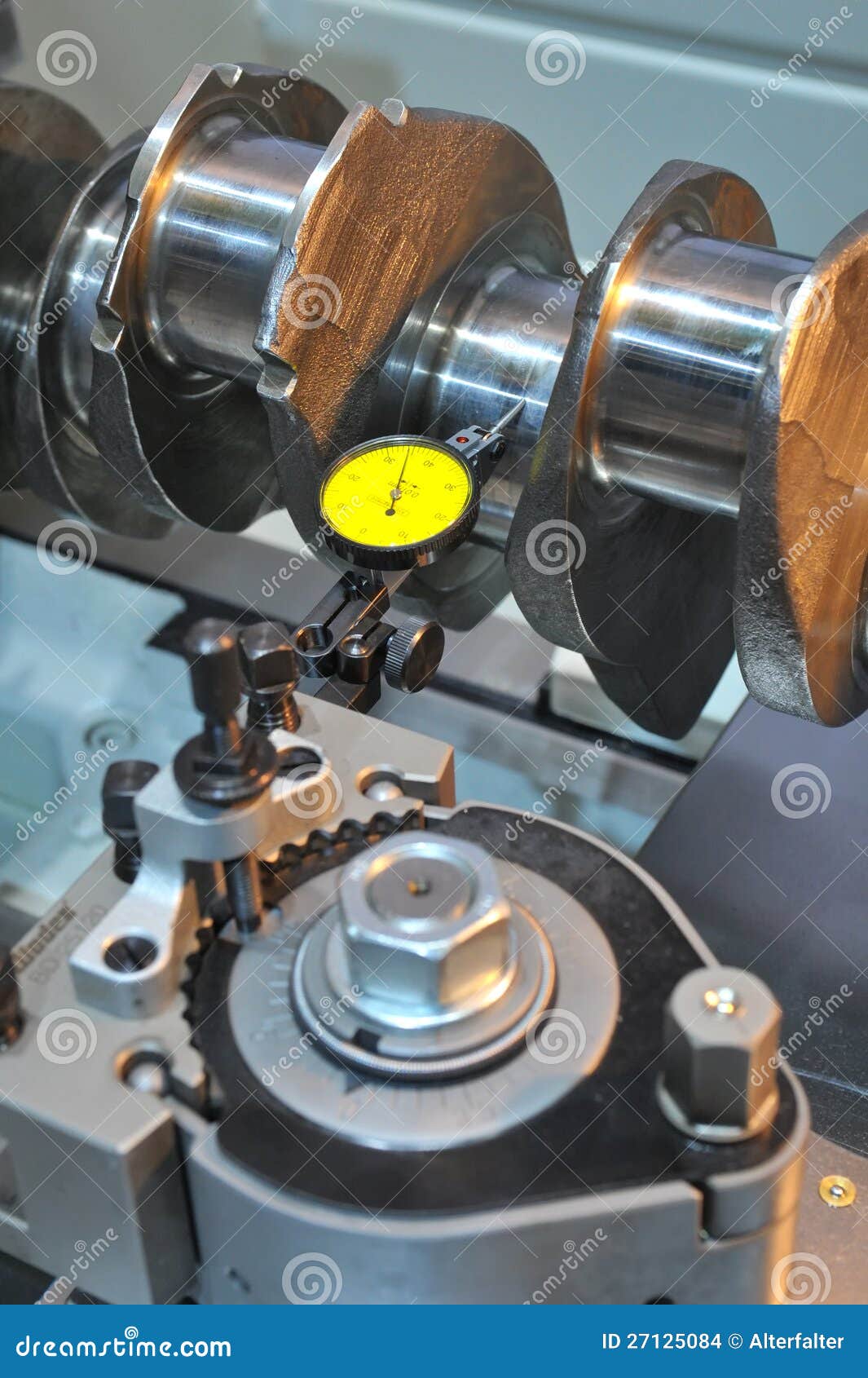Examination of a Crankshaft Stock Photo - Image of mainshaft, equipment ...