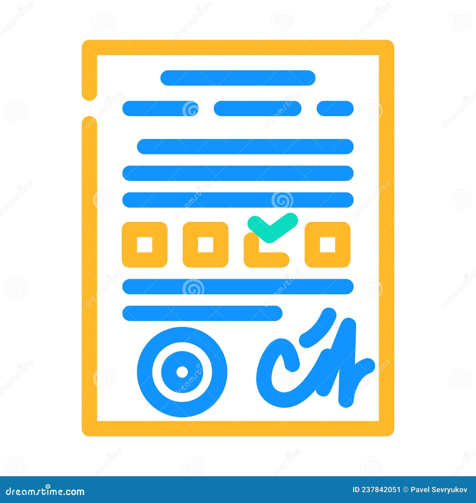 Examination Documents Color Icon Vector Illustration Stock Vector ...